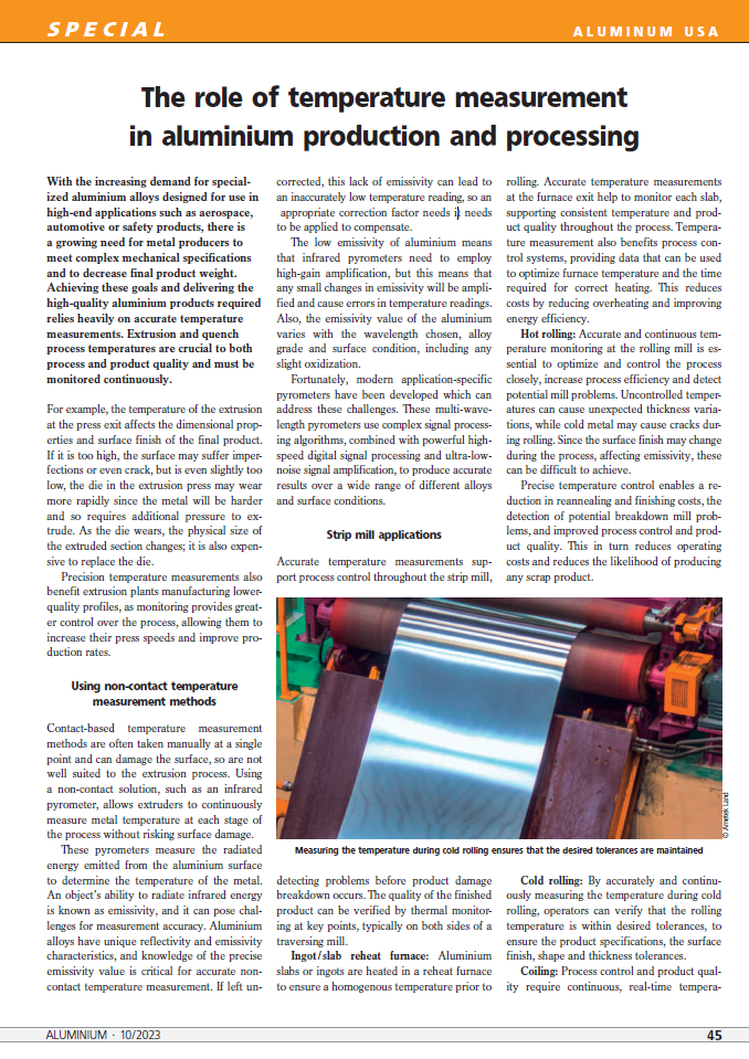 The Role of Temperature Measurement in Aluminium Production and ...